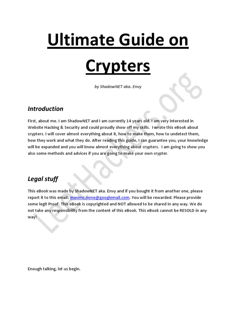 Ultimate Guide On Crypters | PDF | Computer Virus | Encryption