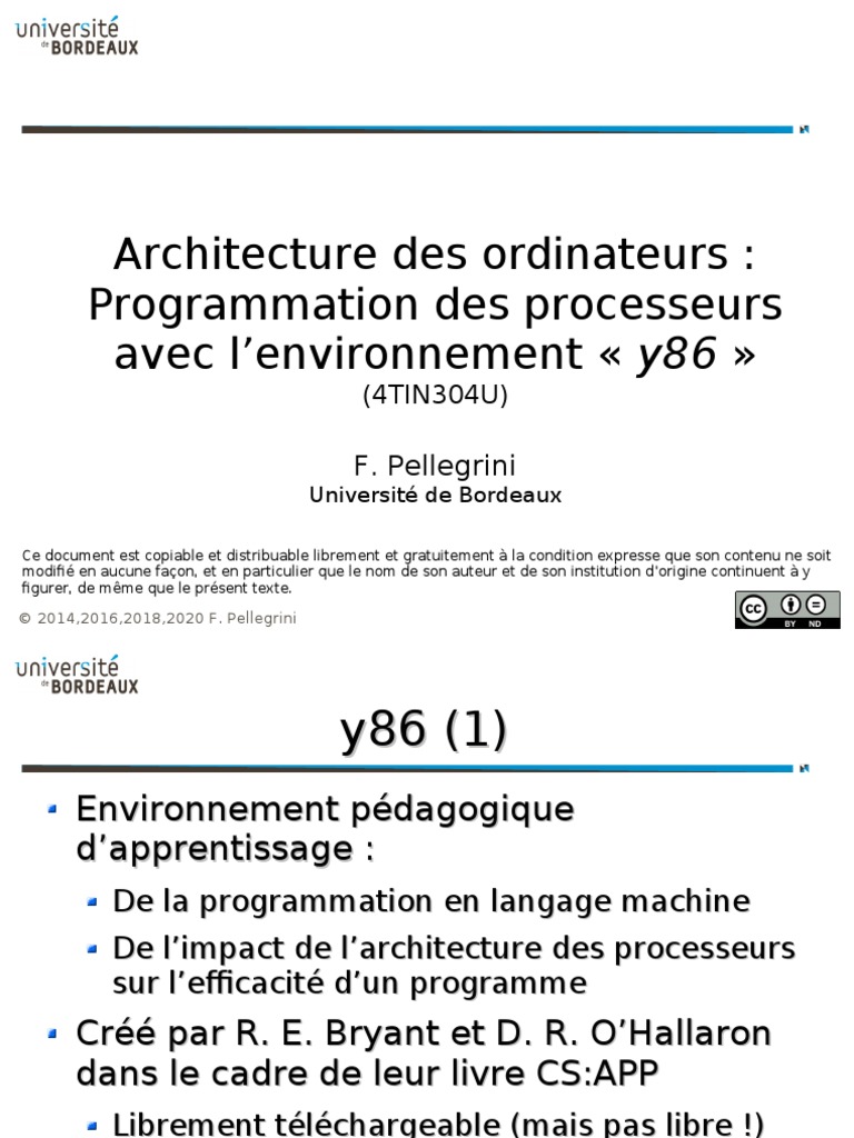 Archi Y86 | PDF | Assembleur | Pointeur (programmation)