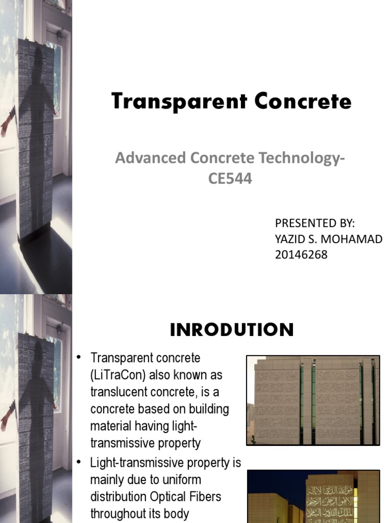 Transparent Concrete: Advanced Concrete Technology-CE544 | PDF ...