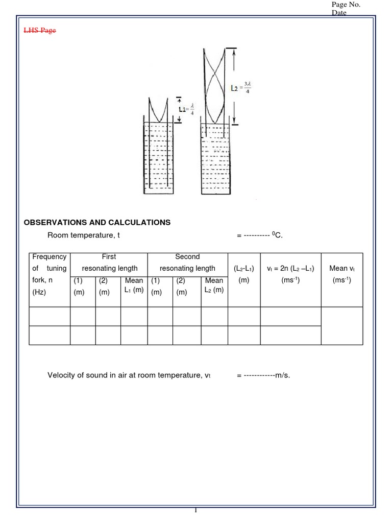Resonance Column | PDF | Sound | Resonance