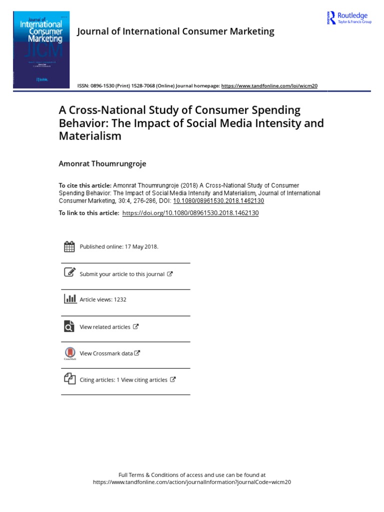 A Cross-National Study of Consumer Spending Behavior - The Impact of Social Media Intensity and ...