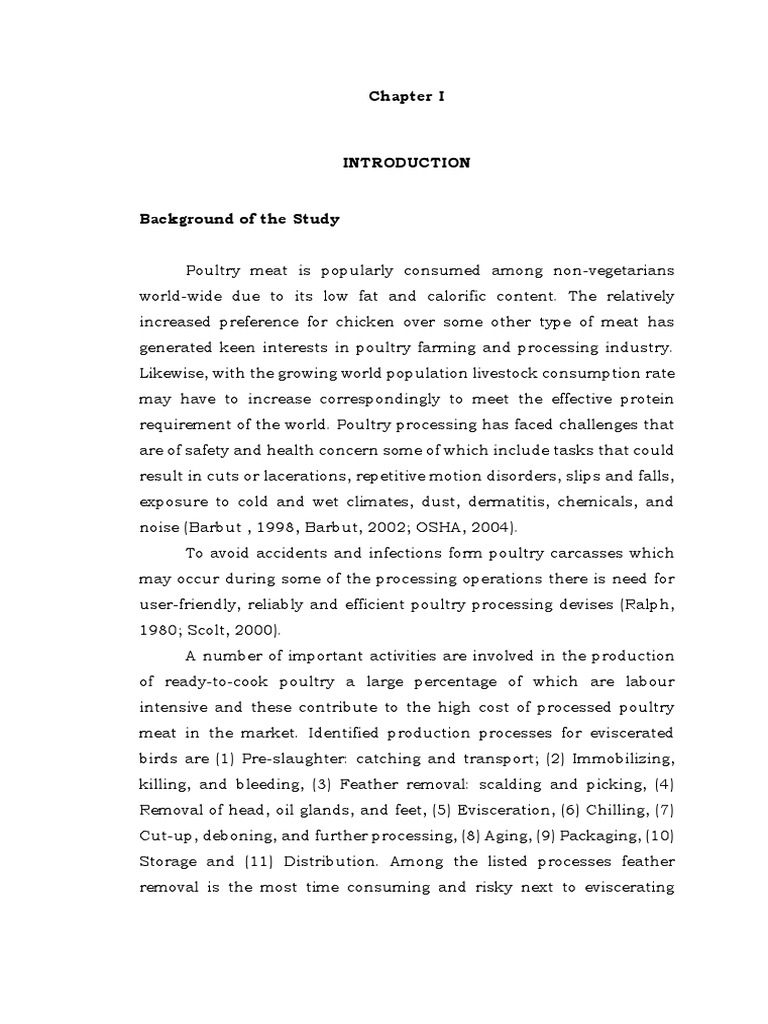 Sample Research Proposal (Chapter 1-3) | PDF | Poultry | Poultry Farming