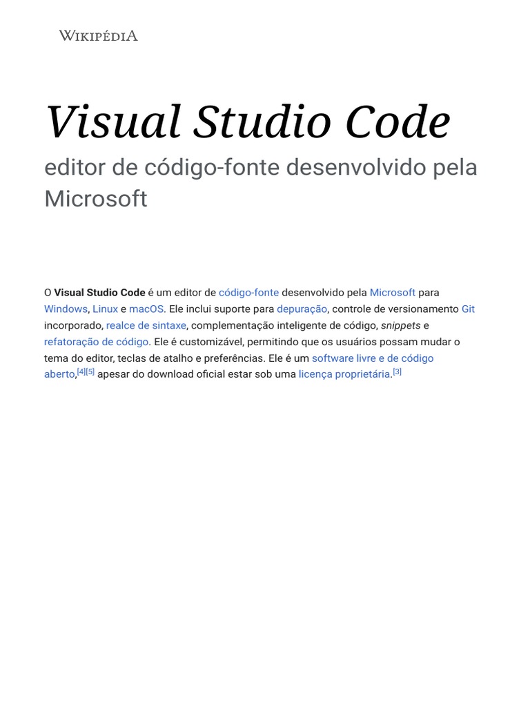 Visual Studio Code - Wikipédia, A Enciclopédia Livre | PDF ...