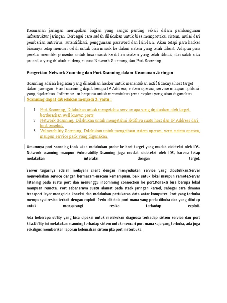 Jenis Port Scanning | PDF Jenis Port Scanning | PDF