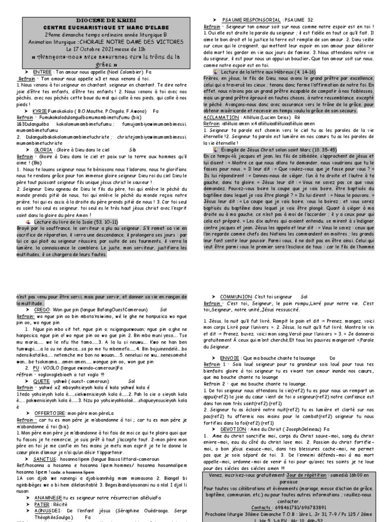 33e Dim TOB Trinite | PDF | Messe | Jésus