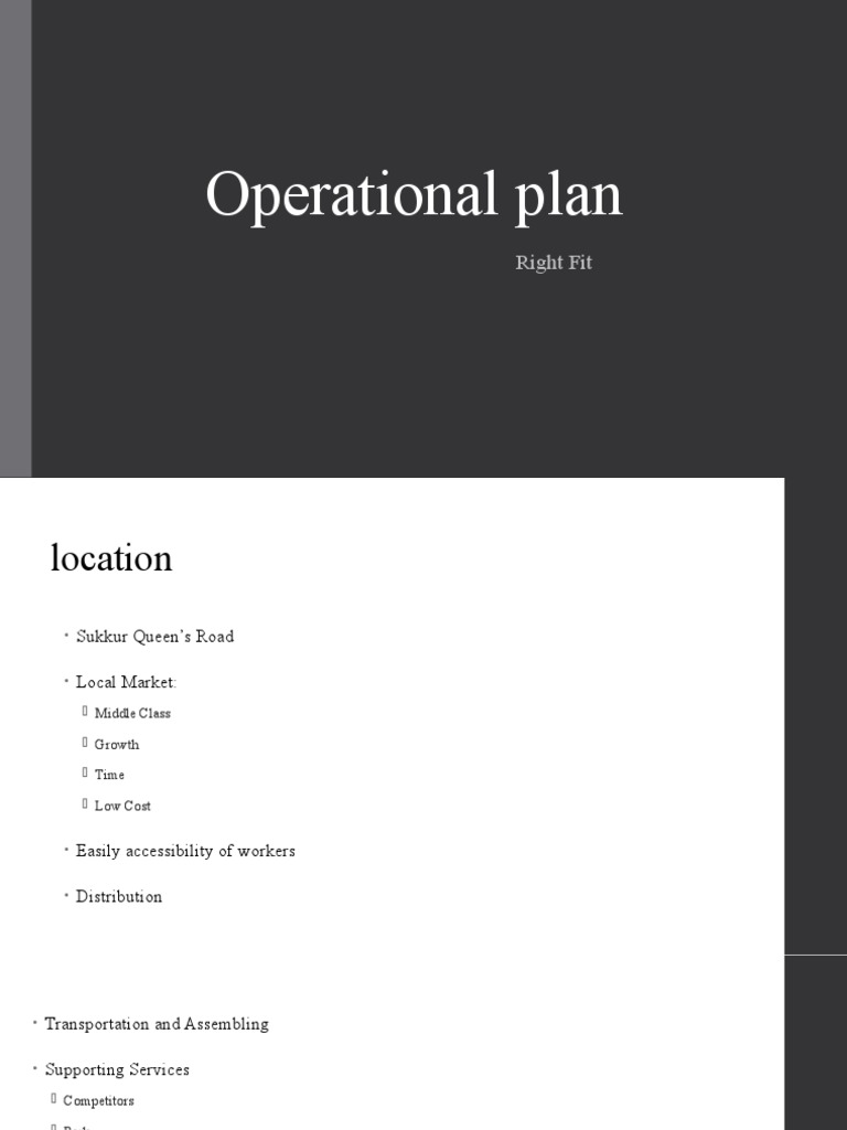 Operational Plan: Right Fit | PDF | Business