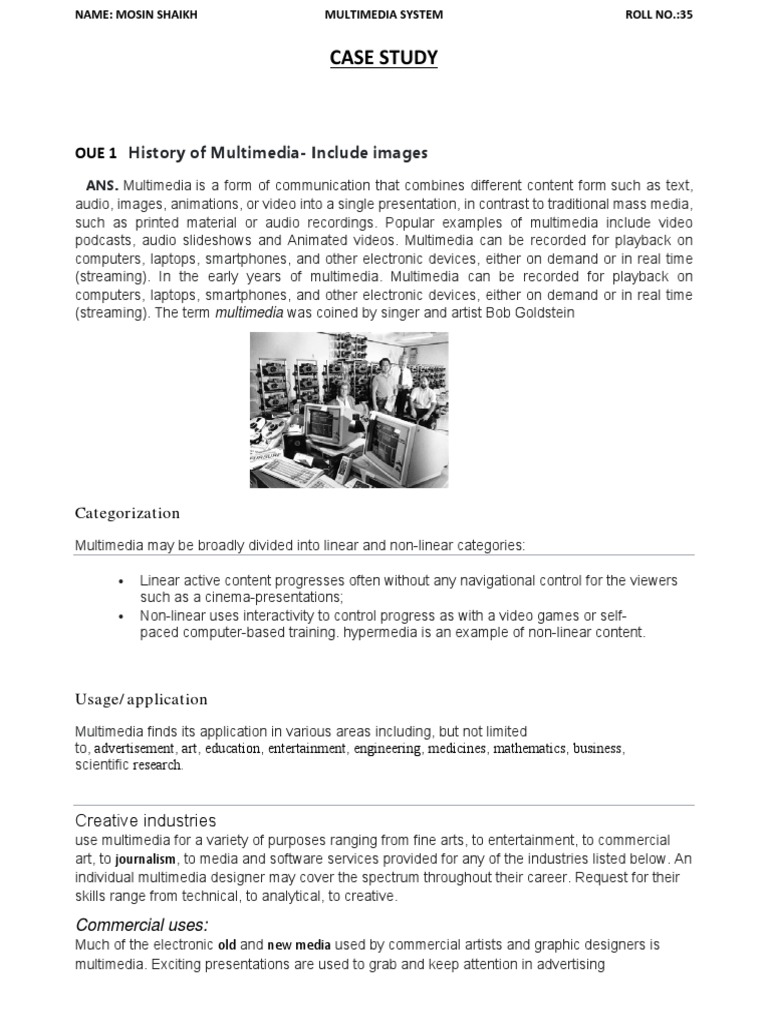 Case Study: History of Multimedia-Include Images | PDF | Multimedia ...