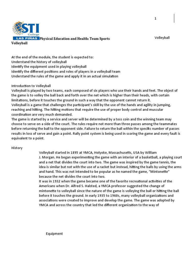 Volleyball Module | PDF | Volleyball | Sports
