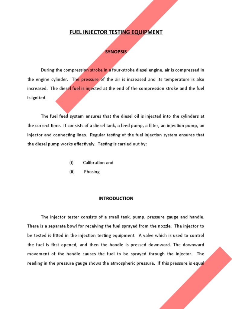 Diesel Injector Testing Guide | PDF | Fuel Injection | Diesel Engine