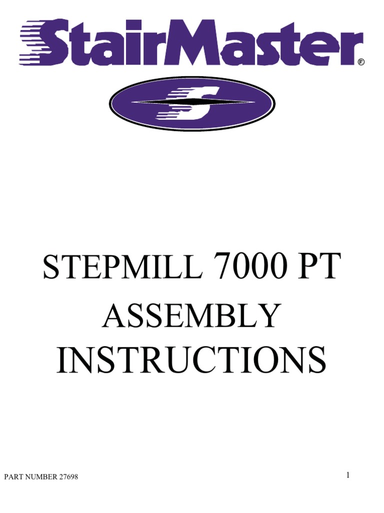 Product Support Stairmaster Manuals 7000PT Stepmill Manual | Download ...