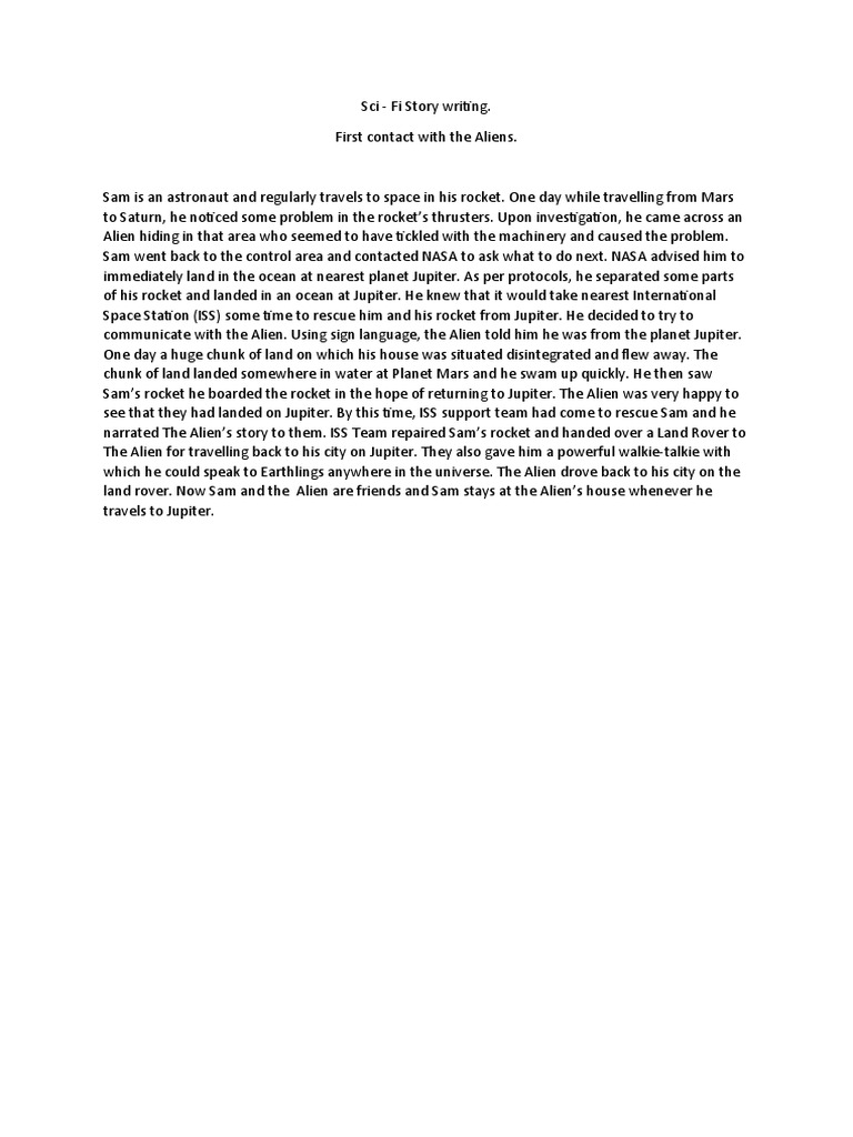 Sci - Fi Story Writing. | PDF