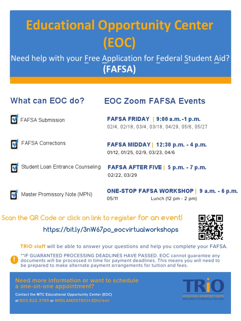 2021 - 22 SPR Eoc Fafsa Flyer | PDF | Wellness
