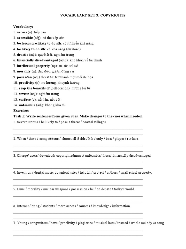 Vocabulary Set 3 - Copyrights | PDF | Copyright | Intellectual Property