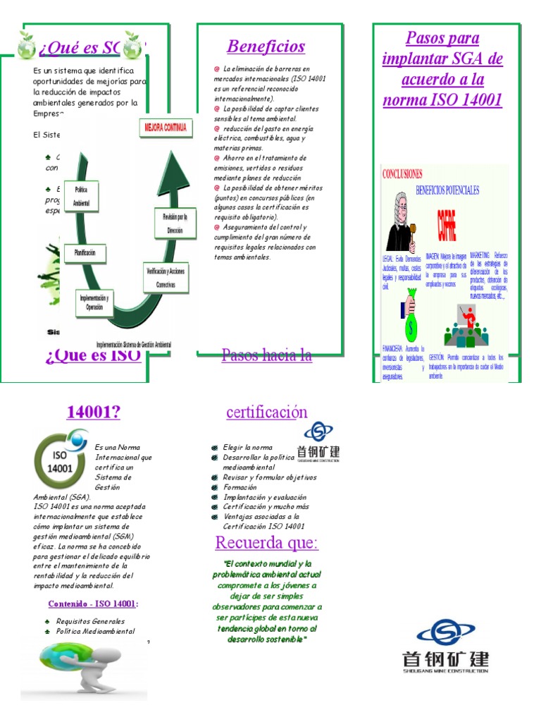 ¿Qué Es SGA? Beneficios Pasos para Implantar SGA de Acuerdo A La Norma ISO 14001 | Descargar ...