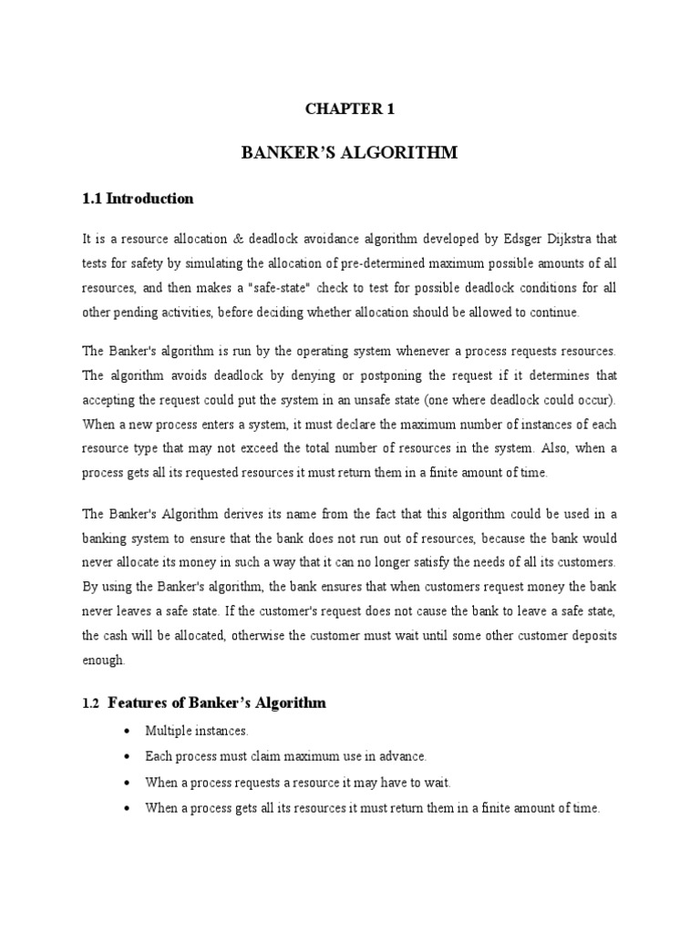 Understanding Banker's Algorithm for Resource Allocation | PDF ...