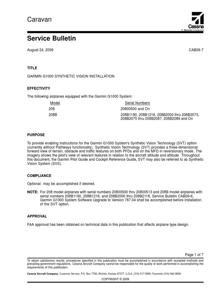 Cessna Bulletin | PDF | Aviation | Aircraft
