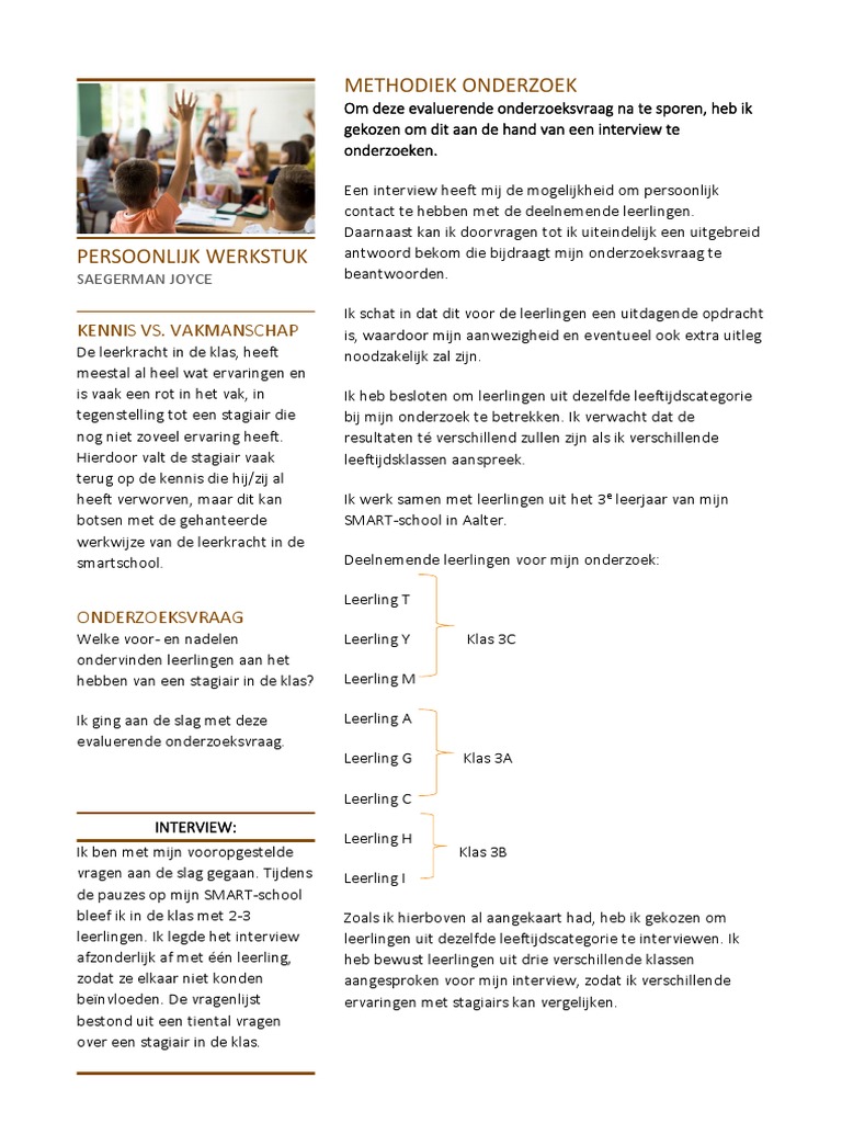 Persoonlijk Werkstuk Quick Sheet | PDF