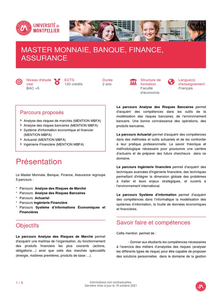 Master Monnaie, Banque, Finance, Assurance | Descargar gratis PDF ...