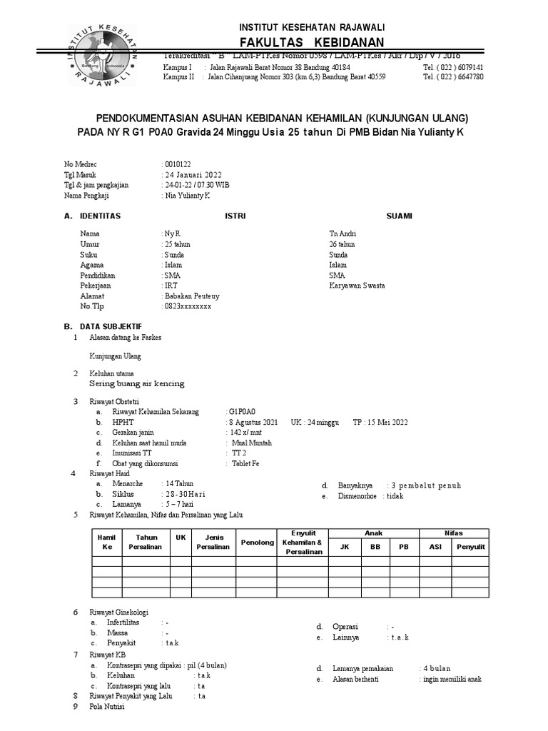 SOAP ANC KUNJUNGAN ULANG Edit | PDF