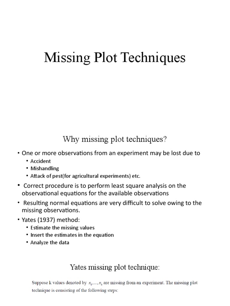 Missing Plot Technique | PDF
