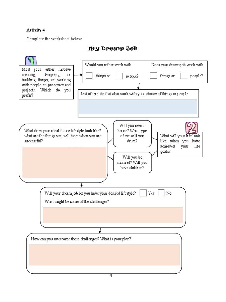 My Dream Job: Complete The Worksheet Below | PDF