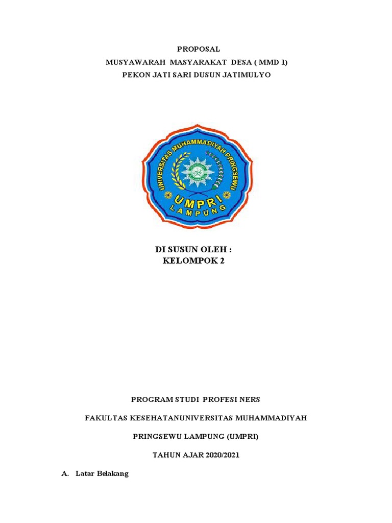 Proposal MMD 1 Kel 2 | PDF