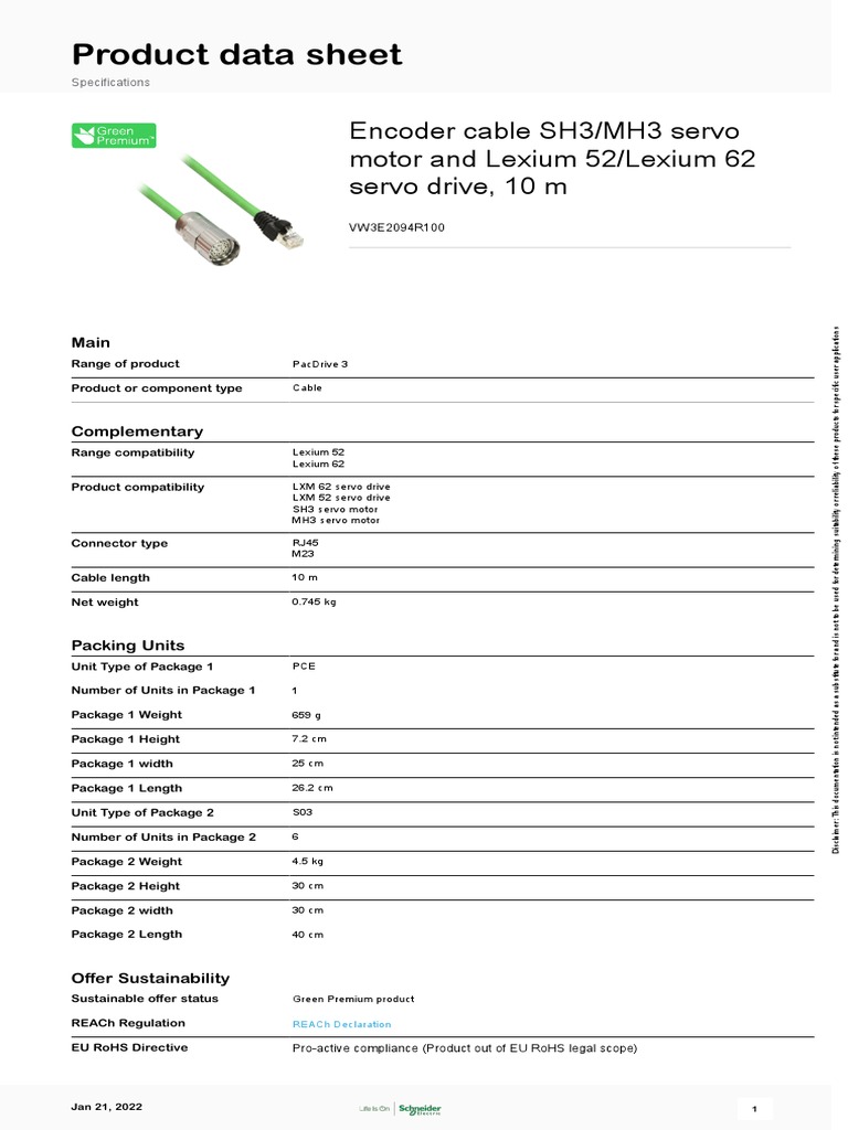 Lexium 52 & Motors - VW3E2094R100 | PDF
