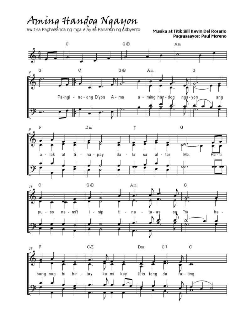 Awit na Naghahandog ng mga Alay sa Panahon ng Adbyento | PDF
