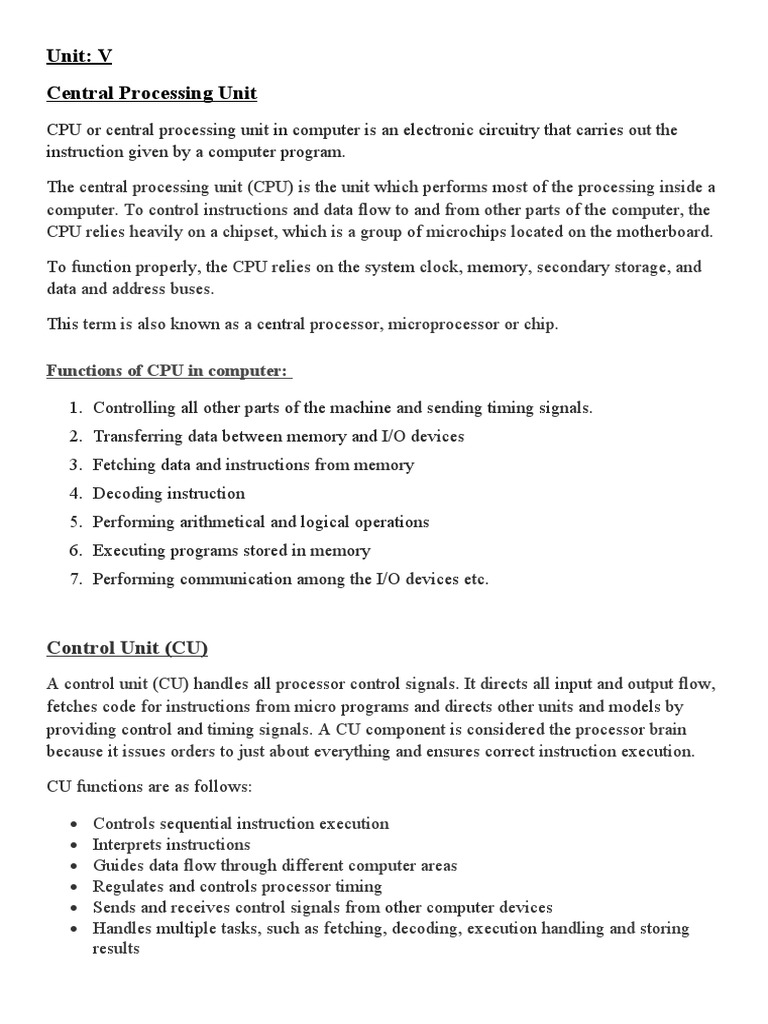 The Anatomy of a CPU: An In-Depth Look at the Key Components that Drive Computation | PDF ...