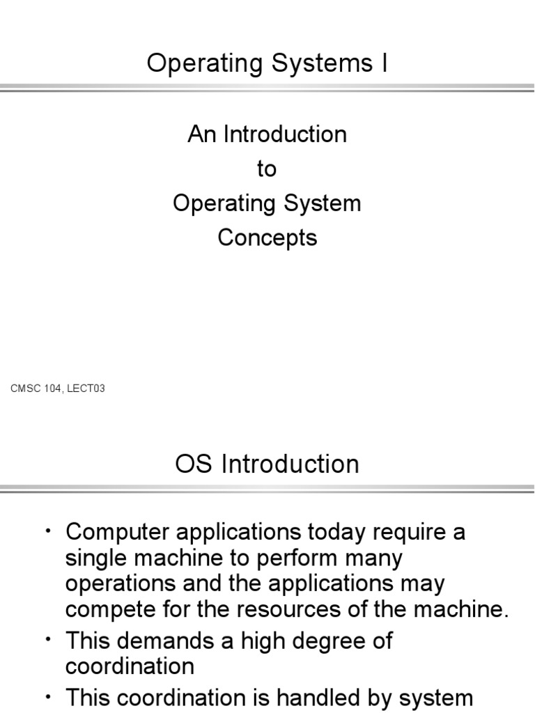 Operating Systems I: An Introduction To Operating System Concepts | PDF | Operating System ...