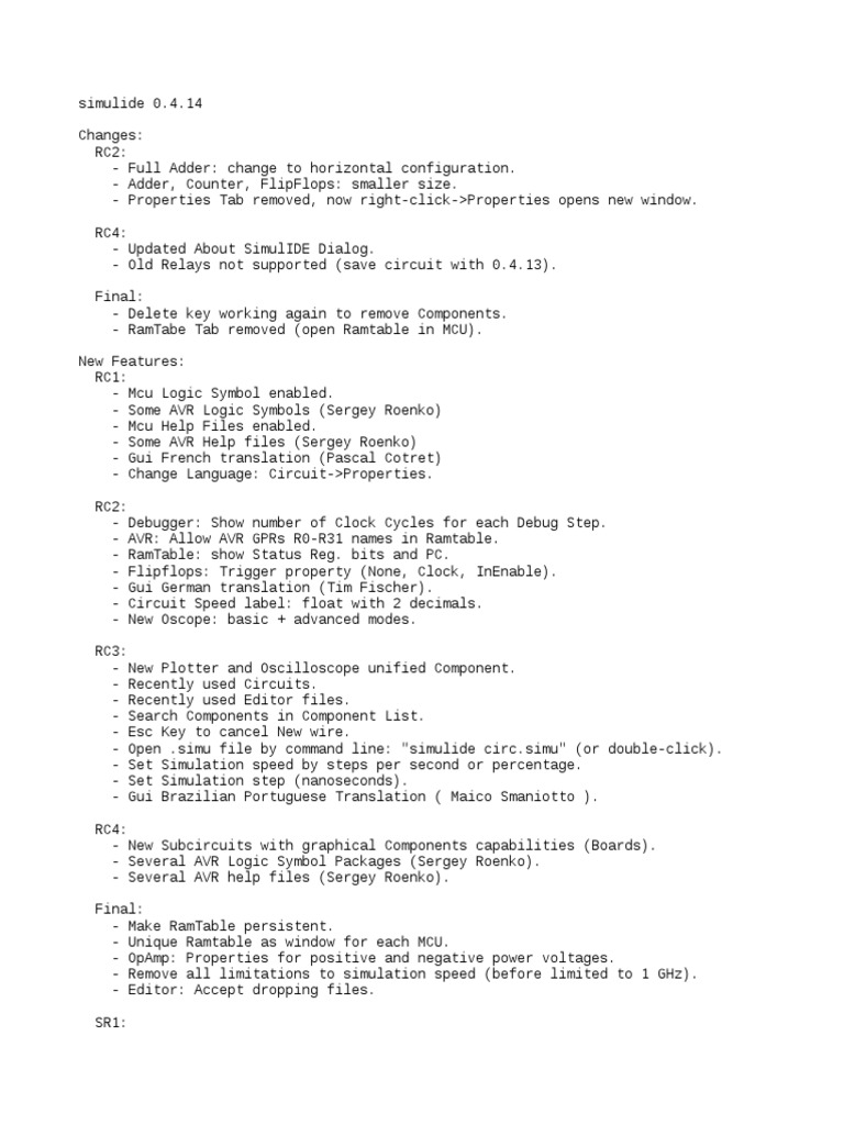 Changelog | PDF | Microcontroller | Computer File