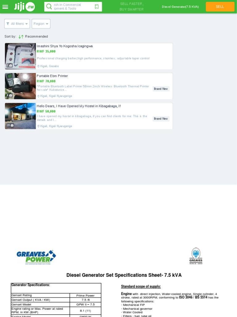 Diesel Generator (7.5 KVA) - Manual | PDF | Diesel Engine | Engines