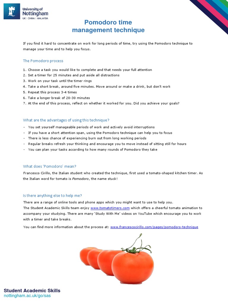 Pomodoro Technique | PDF