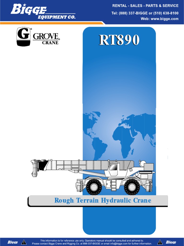 Grove RT 890 Specifications | PDF | Steering | Truck