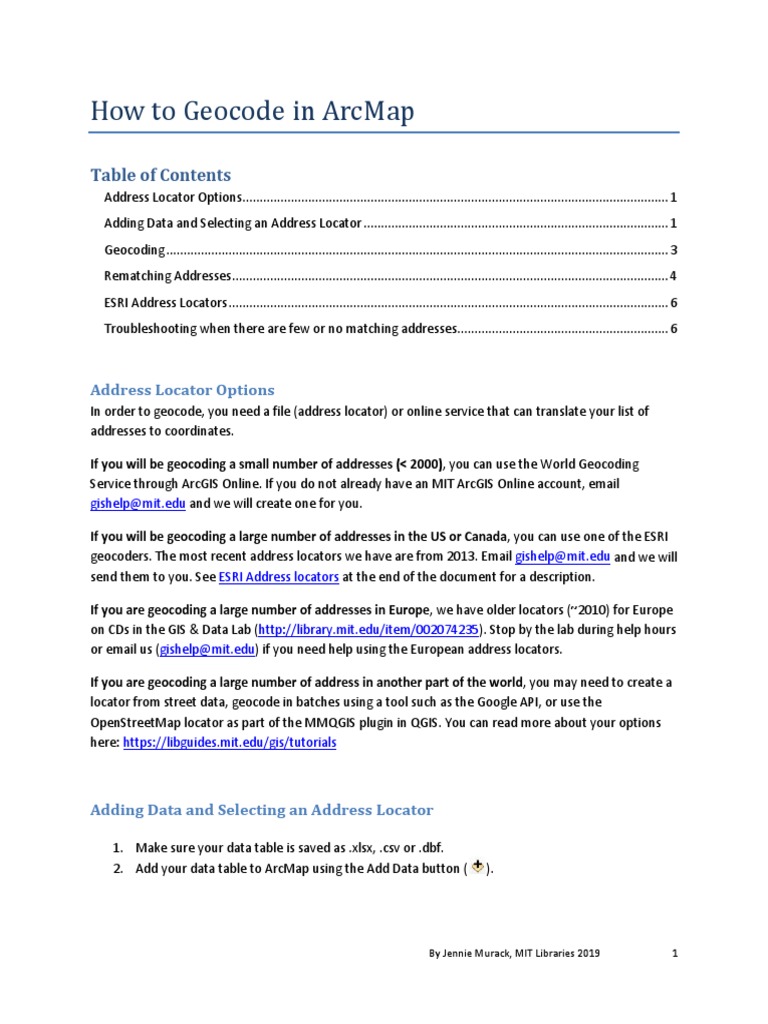 How To Geocode in Arcmap: Address Locator Options | PDF | Arc Gis | Esri