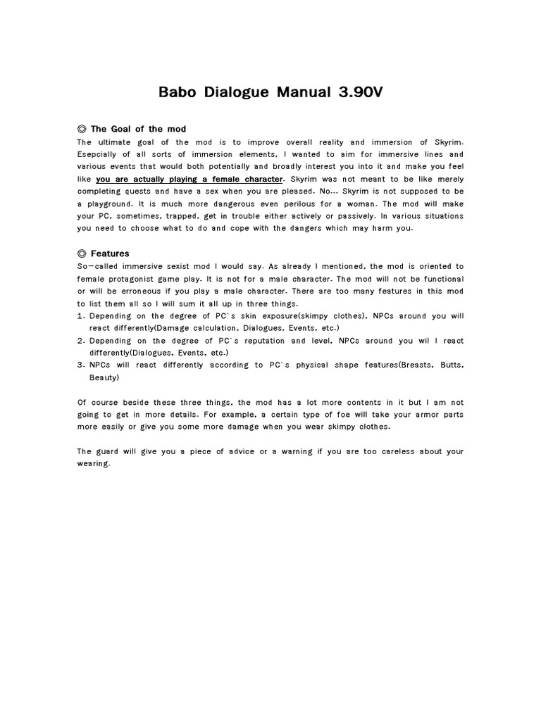 Babo Dialogue Manual Version 3.90V | PDF
