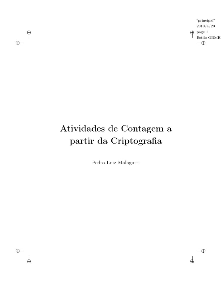 Atividades de Contagem A Partir Da Criptografia | PDF | Criptografia
