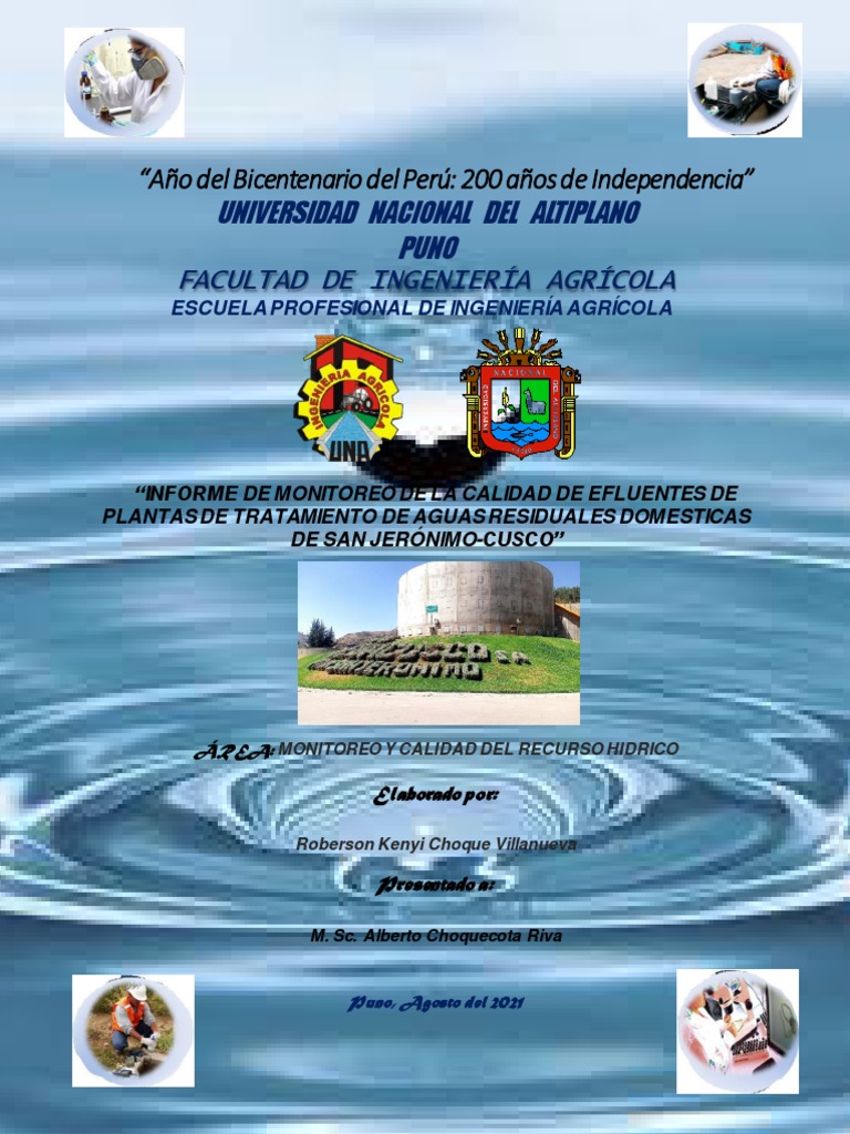 Informe de Monitoreo de La Calidad de Efluentes de Ptar de San Jerónimo ...