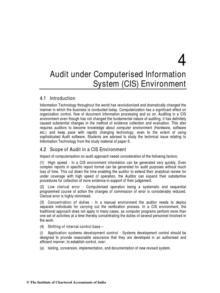 4 Audit Under Computerised Information System Cis Environment | PDF | Computer Network | Audit