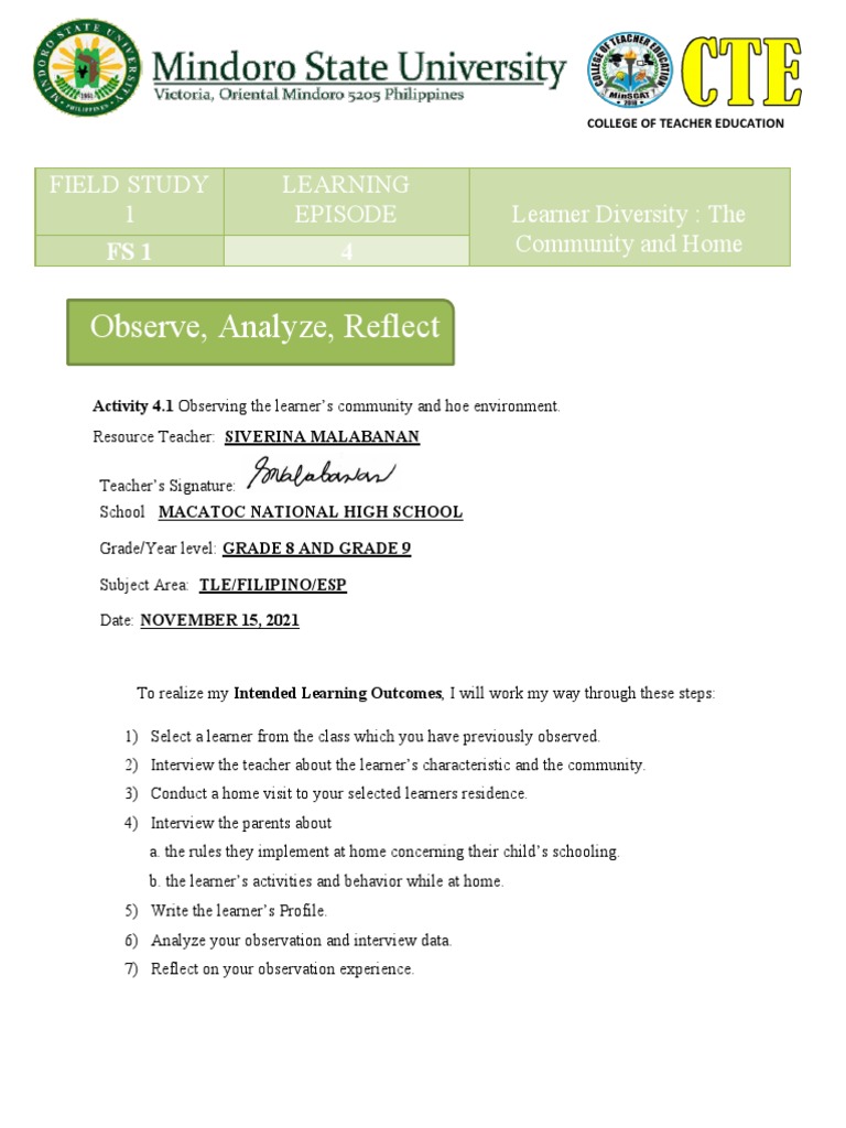 Fs1 Ep4. | PDF | Learning | Teachers