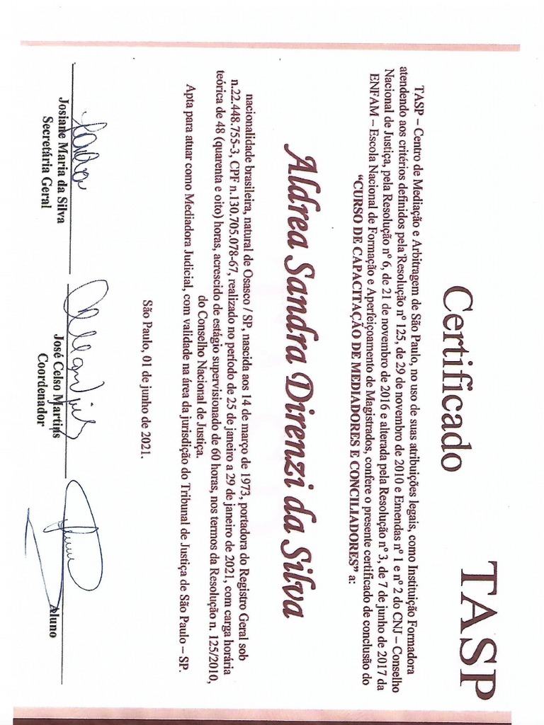 Certificado TASP | PDF