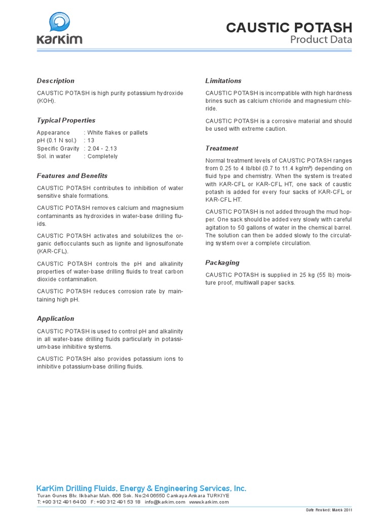 Karkim Caustic Potash en | PDF | Potash | Chemical Elements