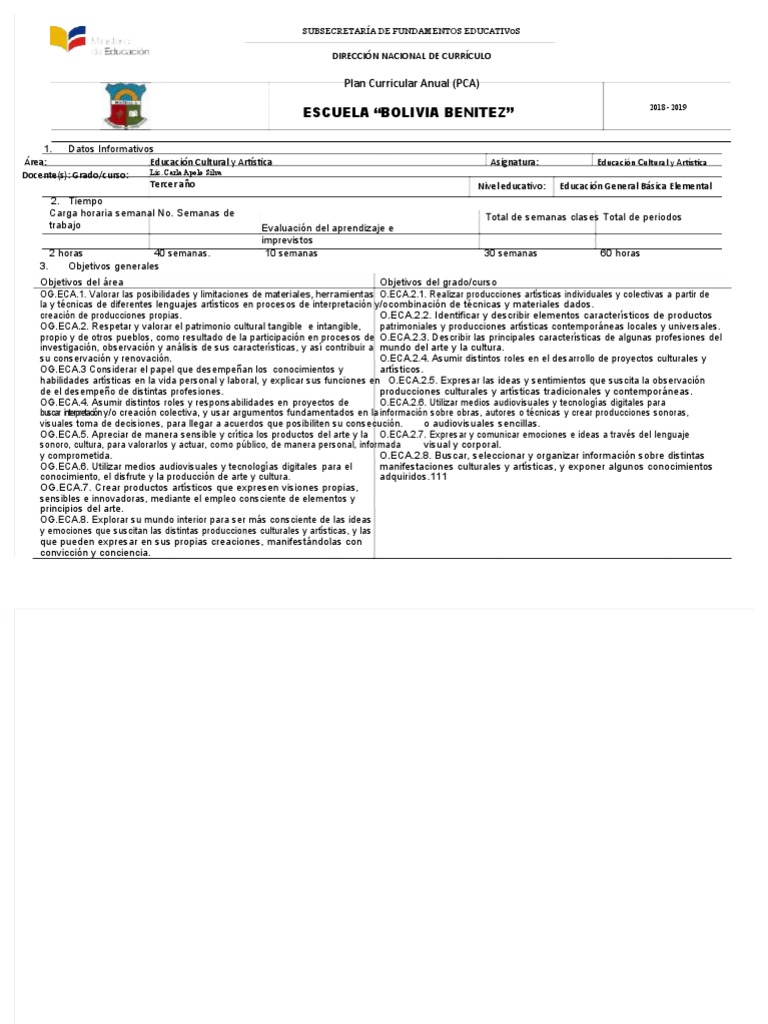 Eca 3 Egb Pca Pud | PDF | Plan de estudios | Percepción