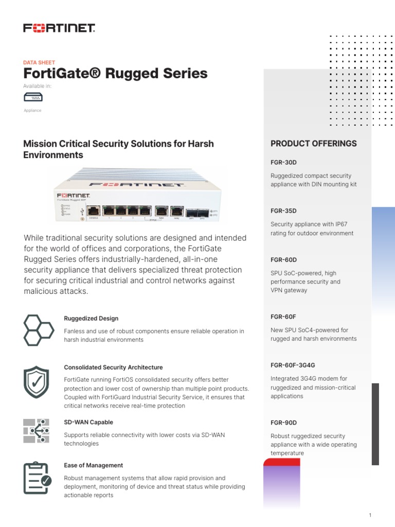 FortiGate Rugged Series | PDF | Transport Layer Security | Cloud Computing