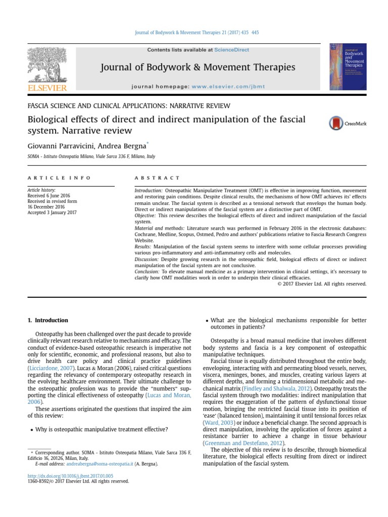 Biological Effects of Direct and Indirect Manipulation of The Fascial ...