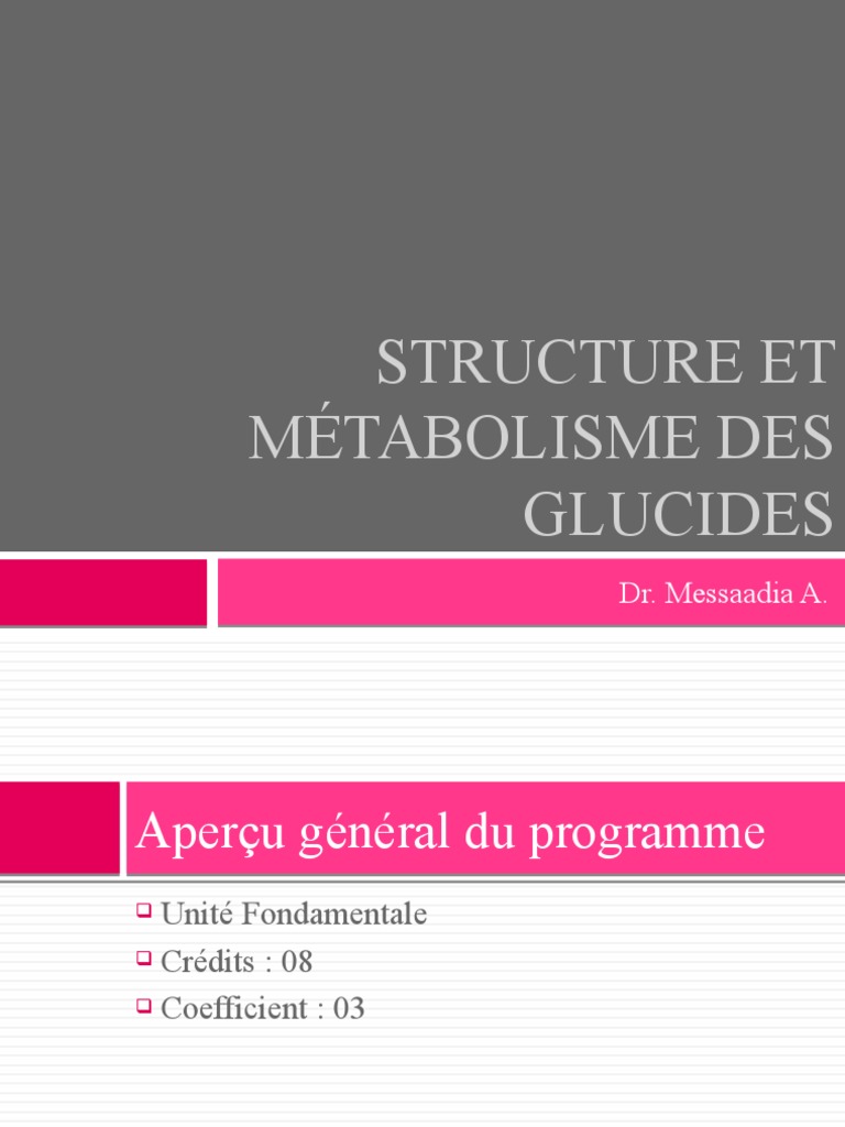 Chap 1 Les Glucides Structure Et Métabolisme | PDF | Glucide ...