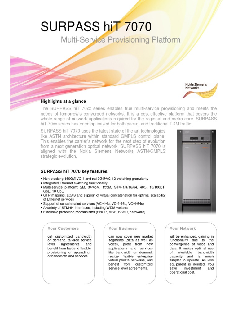 Brochure SURPASS HiT 7070 | PDF | Wavelength Division Multiplexing ...