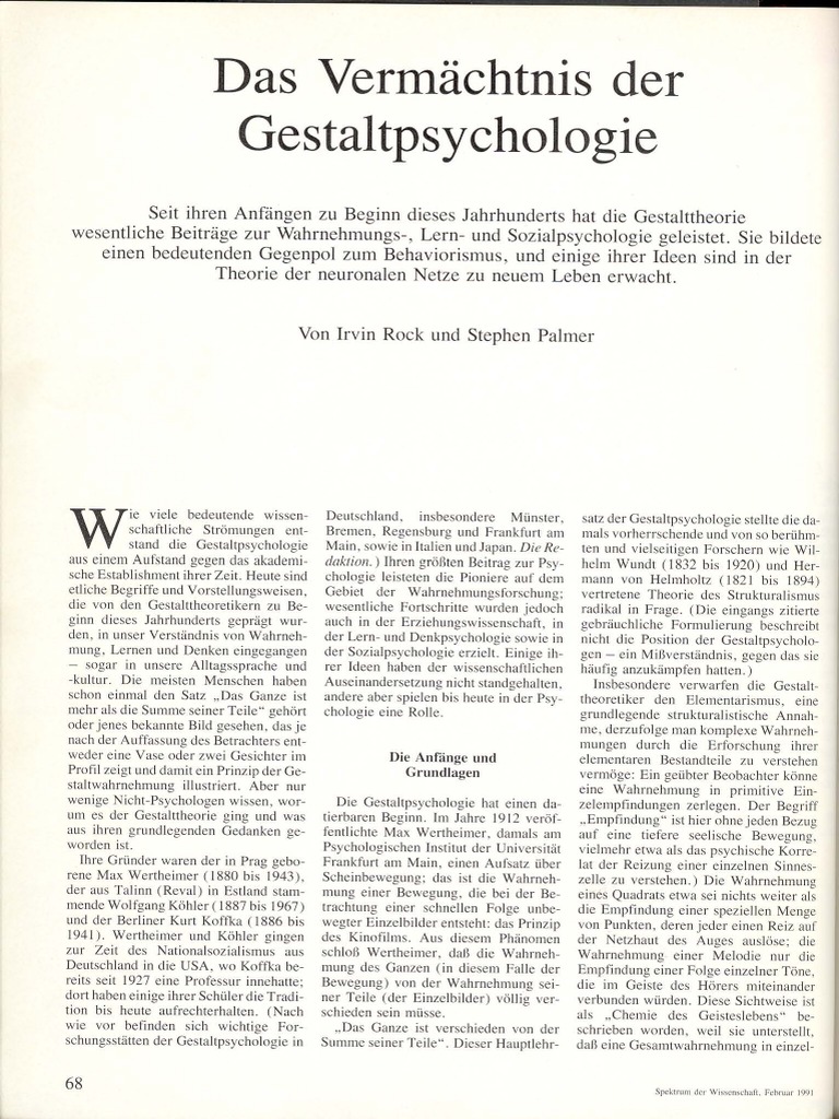 The Legacy of Gestalt Psychology | PDF