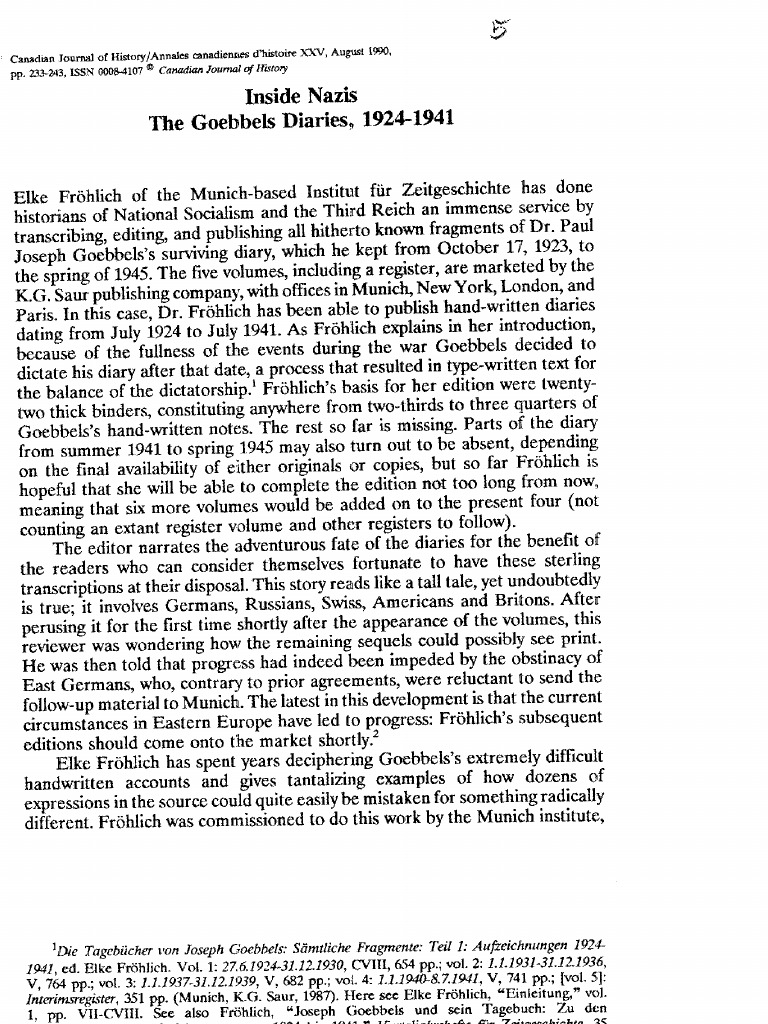 Goebbels Diaries | PDF