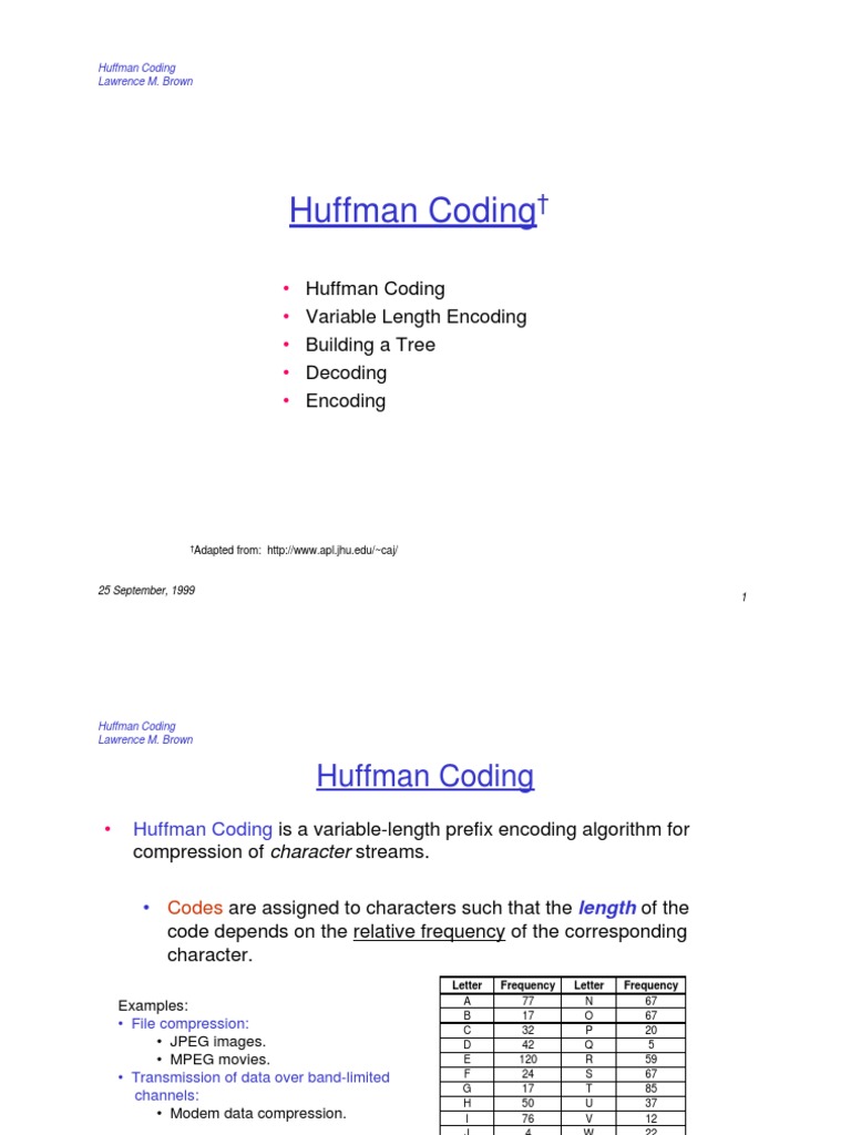 Huffman Coding | PDF | Code | Character Encoding